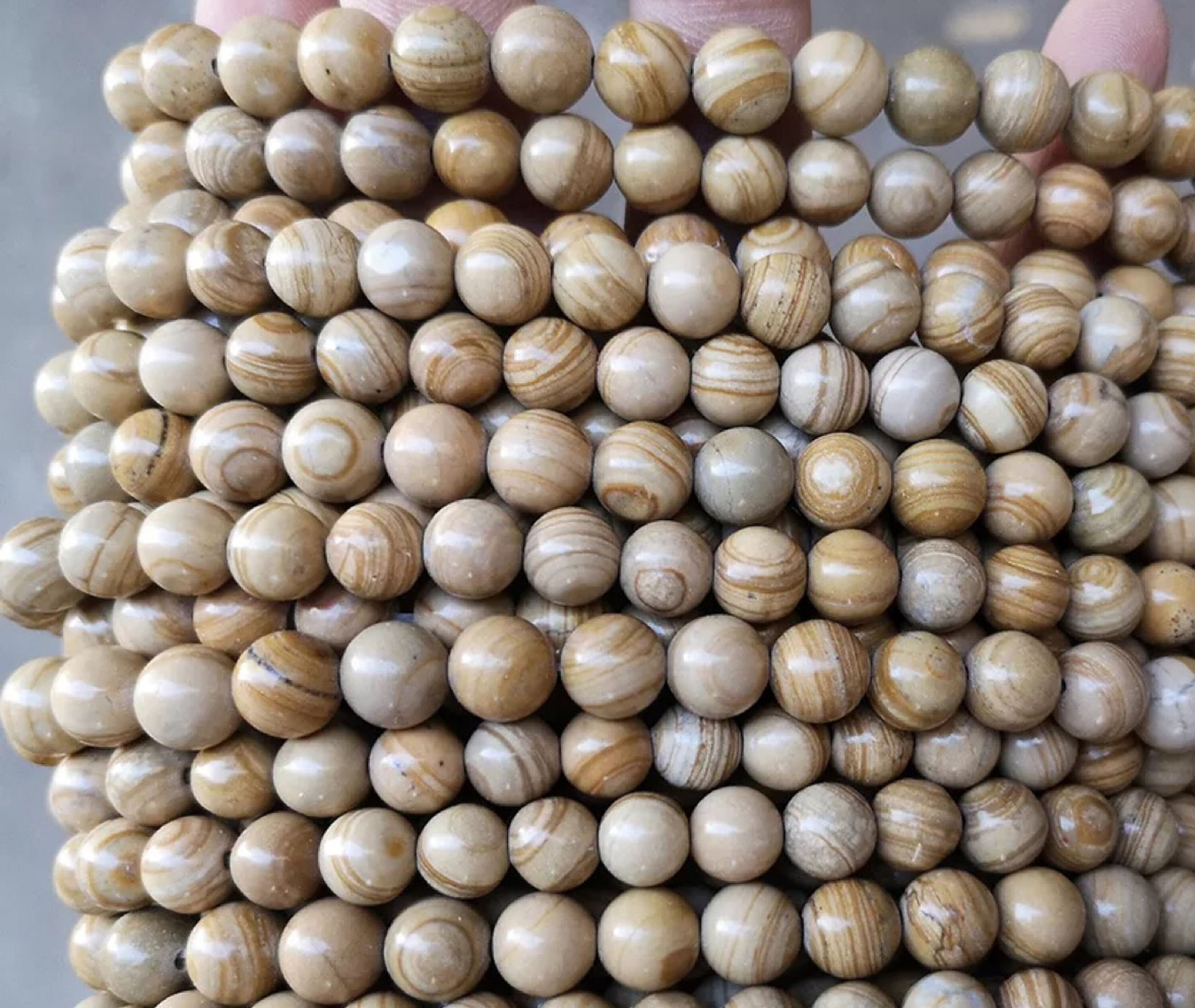 Natural Yellow Line Pattern Stone Smooth Round Beads,4mm 6mm 8mm 10mm ...