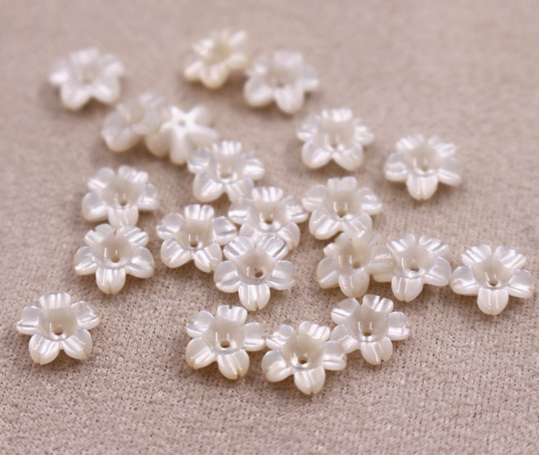 Natural MOP White Shell Carving Flower Beads,Carving Shell Flower ...