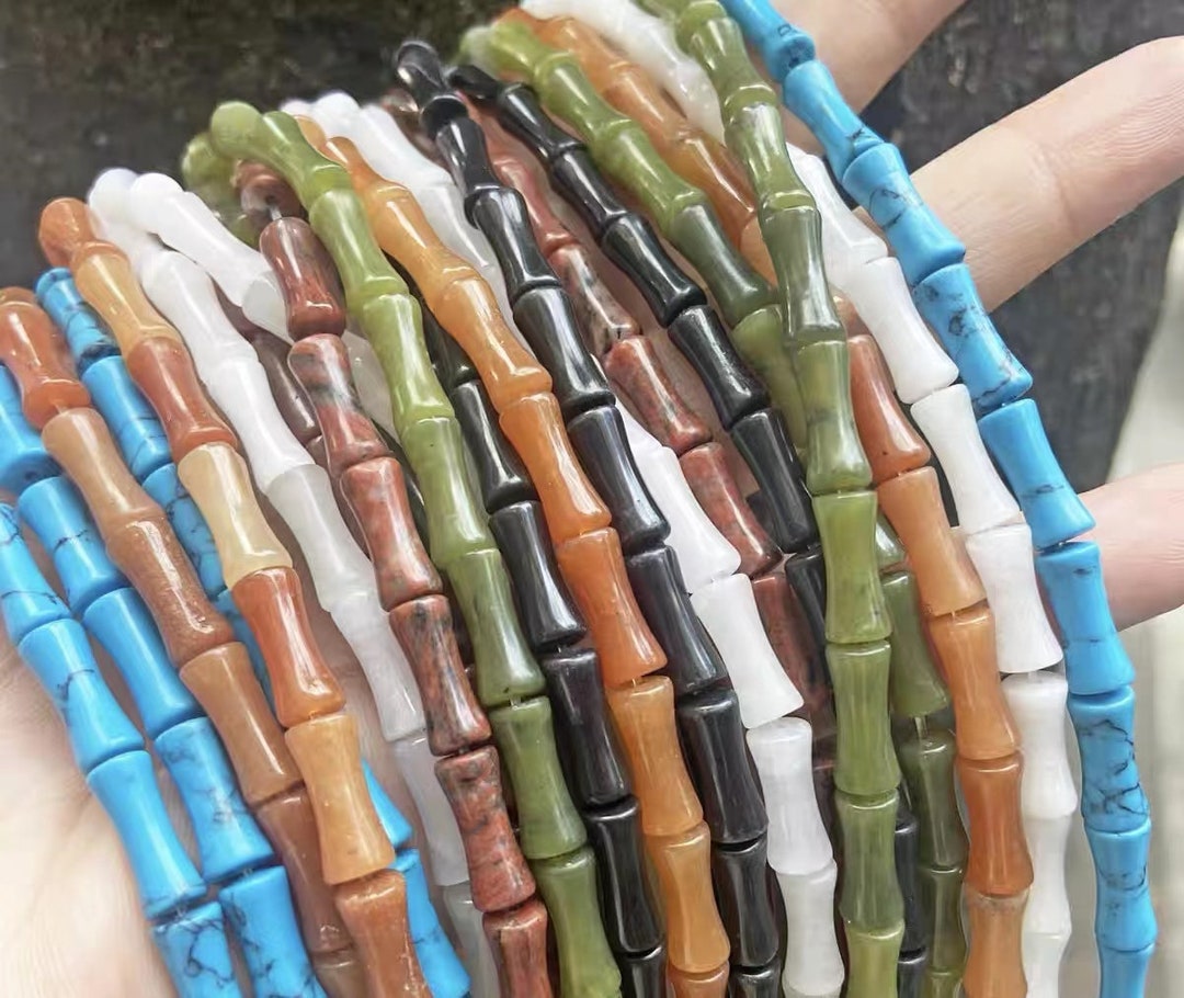 5x12mm Natural Bamboo Tube Beads, Bamboo Gemstone Nugget Beads,one ...