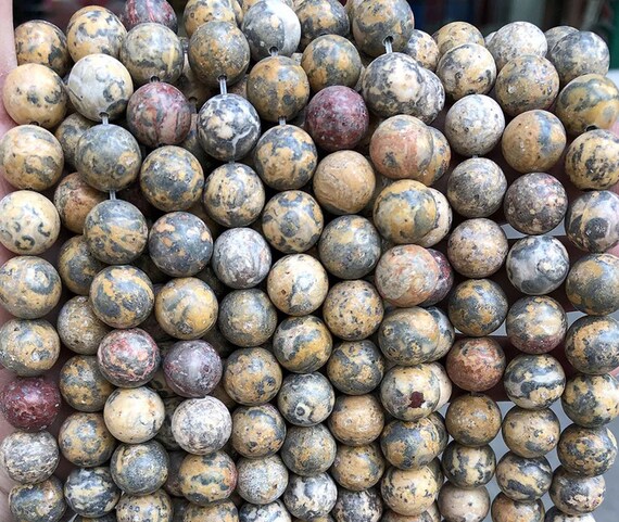 Natural Yellow Leopard Skin Stone Smooth Round Beads6mm 8mm - Etsy