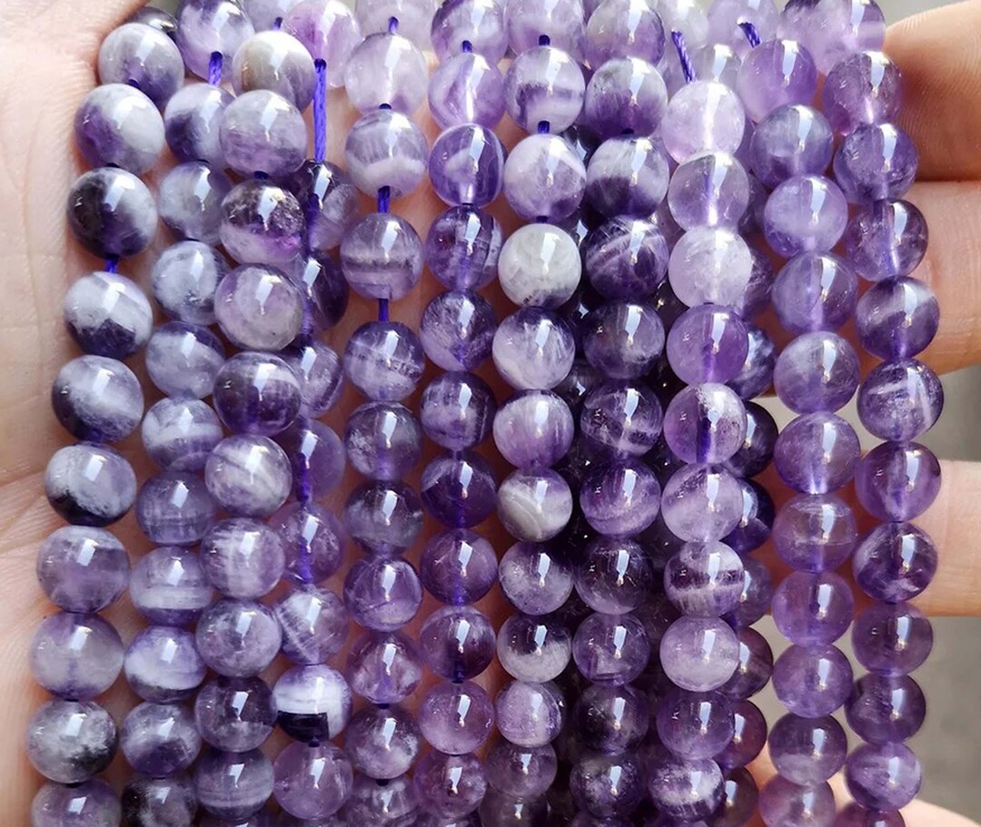 Natural Dog Teeth Amethyst Round Beads,6mm 8mm 10mm 12mm Smooth and ...