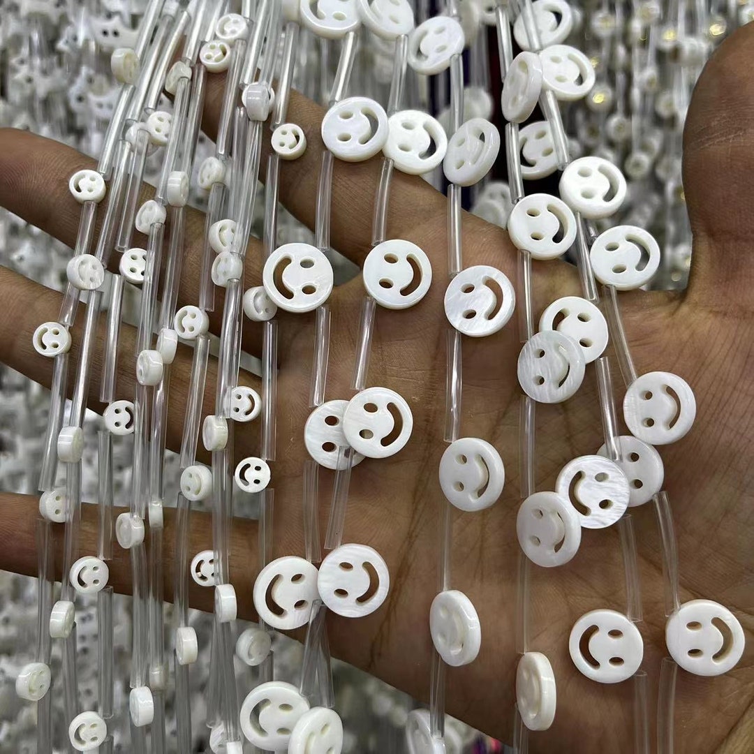 10 Pcs Natural Smiley Face Shell Pendant,shells Beads,shells Smiley ...