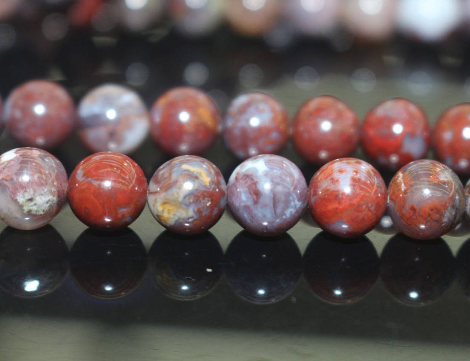 Natural Red Lightning Agate Round Beads,red Lightning Agate Beads,6mm ...