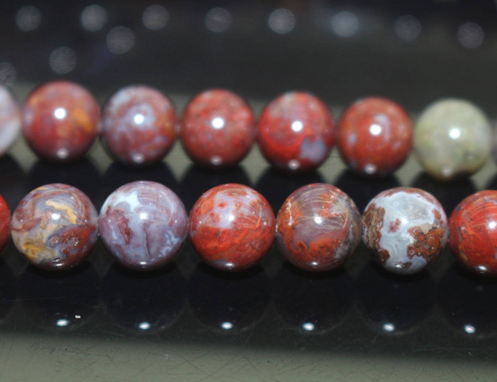 Natural Red Lightning Agate Round Beads,red Lightning Agate Beads,6mm ...