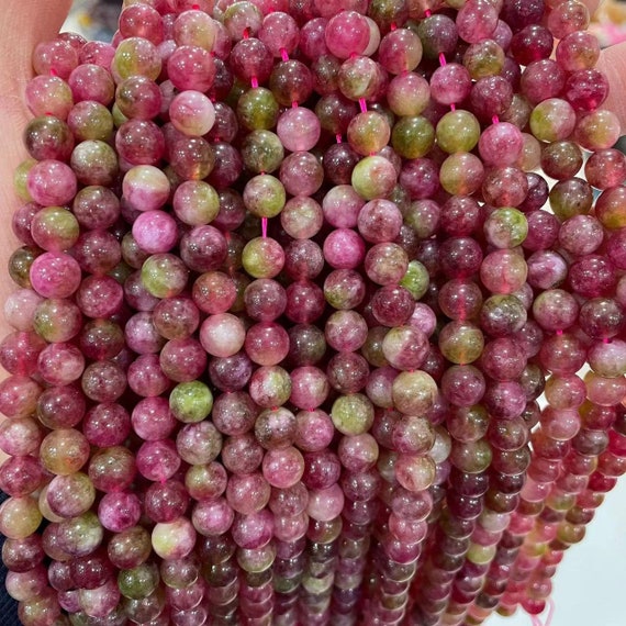Watermelon Tourmaline Round Beads4mm 6mm 8mm 10mm Tourmaline - Etsy