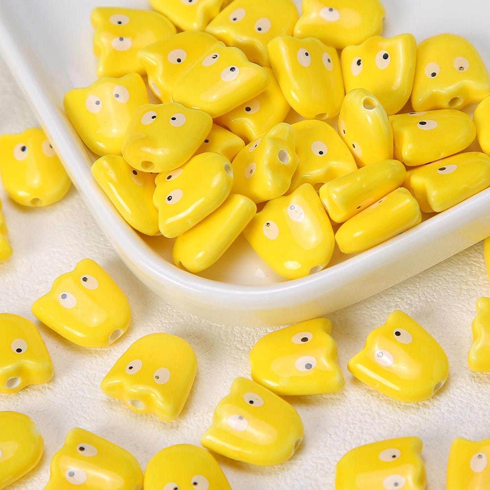 10 Pcs Dopamine-colored Ceramic Beads,a Piao Ghost Beads,diy Handmade ...