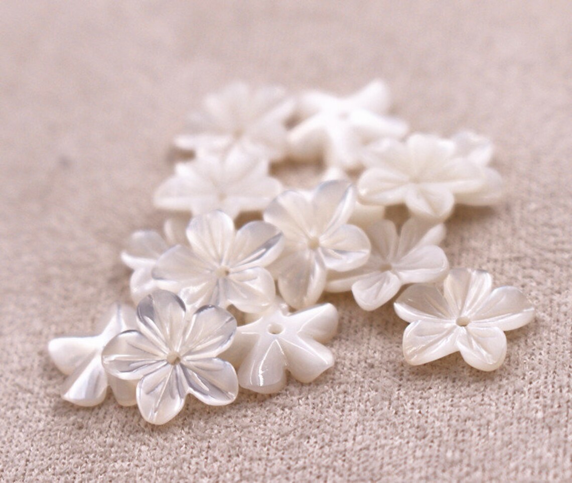 Natural MOP White Shell Carving Flower Beadscarving Shell - Etsy