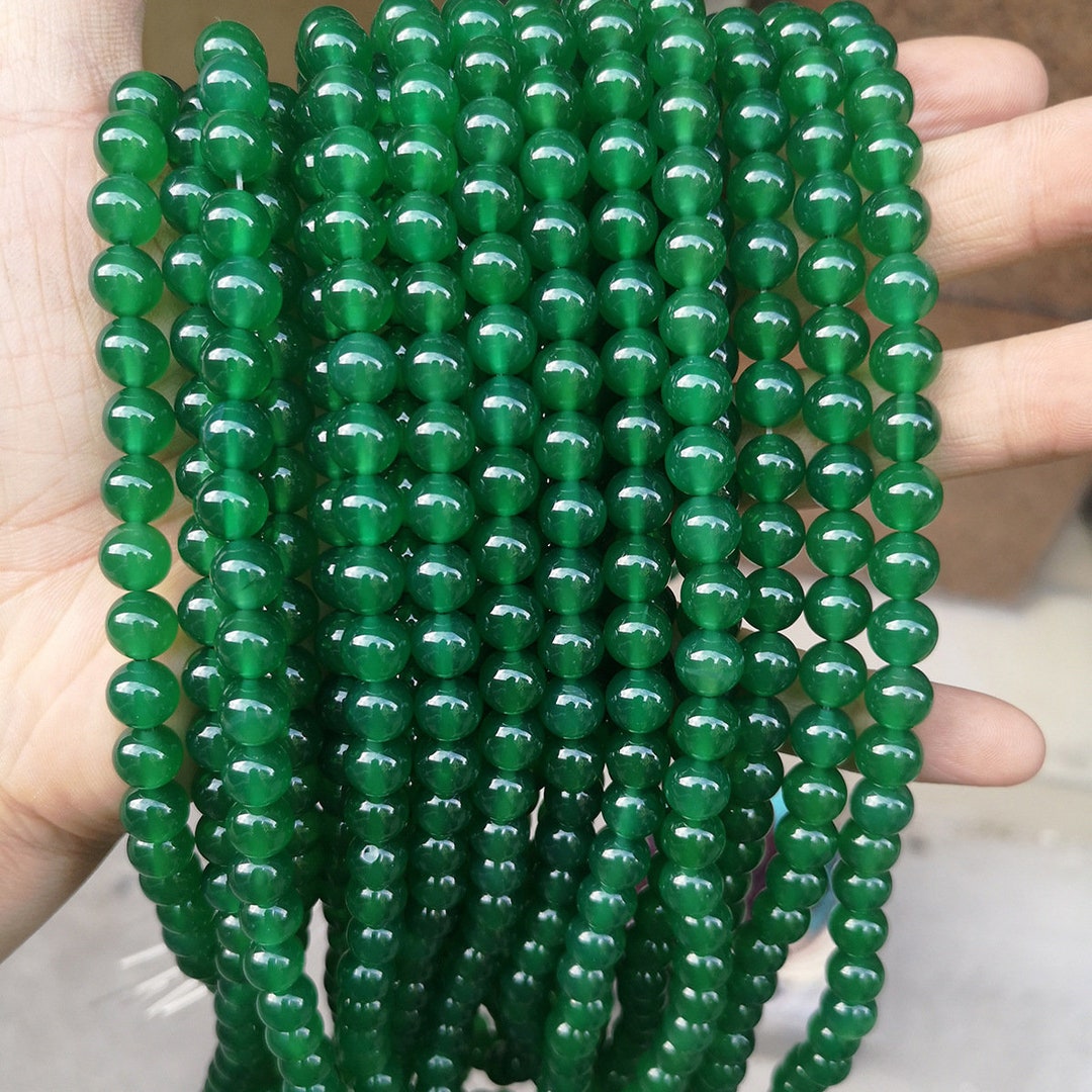Natural Green Agate Smooth Round Beads,green Agate Beads,4mm 6mm 8mm ...