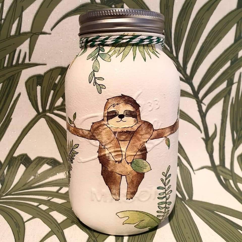 SLOTH: sloth lover collectable Storage jar tipjar shelf | Etsy