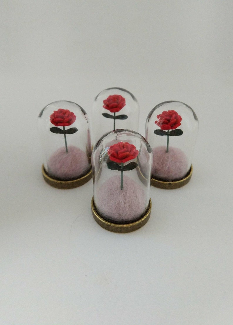 The Little Prince's Rose in Mini Glass Dome Bell Jar | Etsy