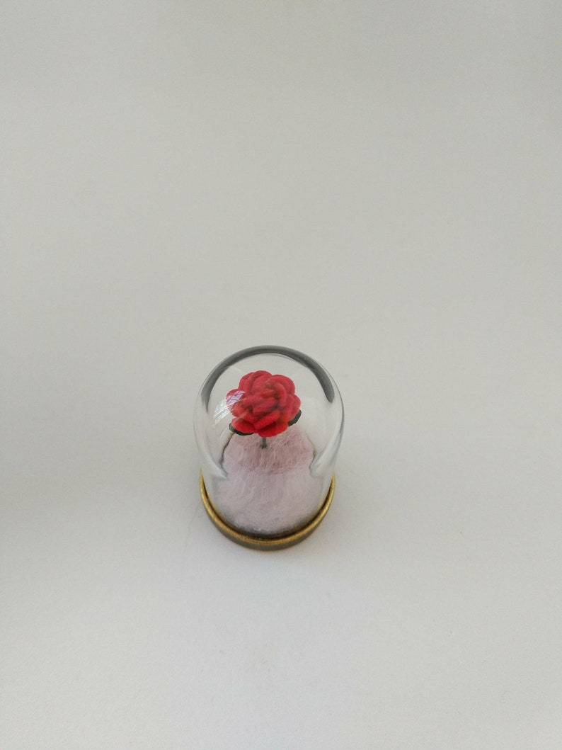 The Little Prince's Rose in Mini Glass Dome Bell Jar | Etsy