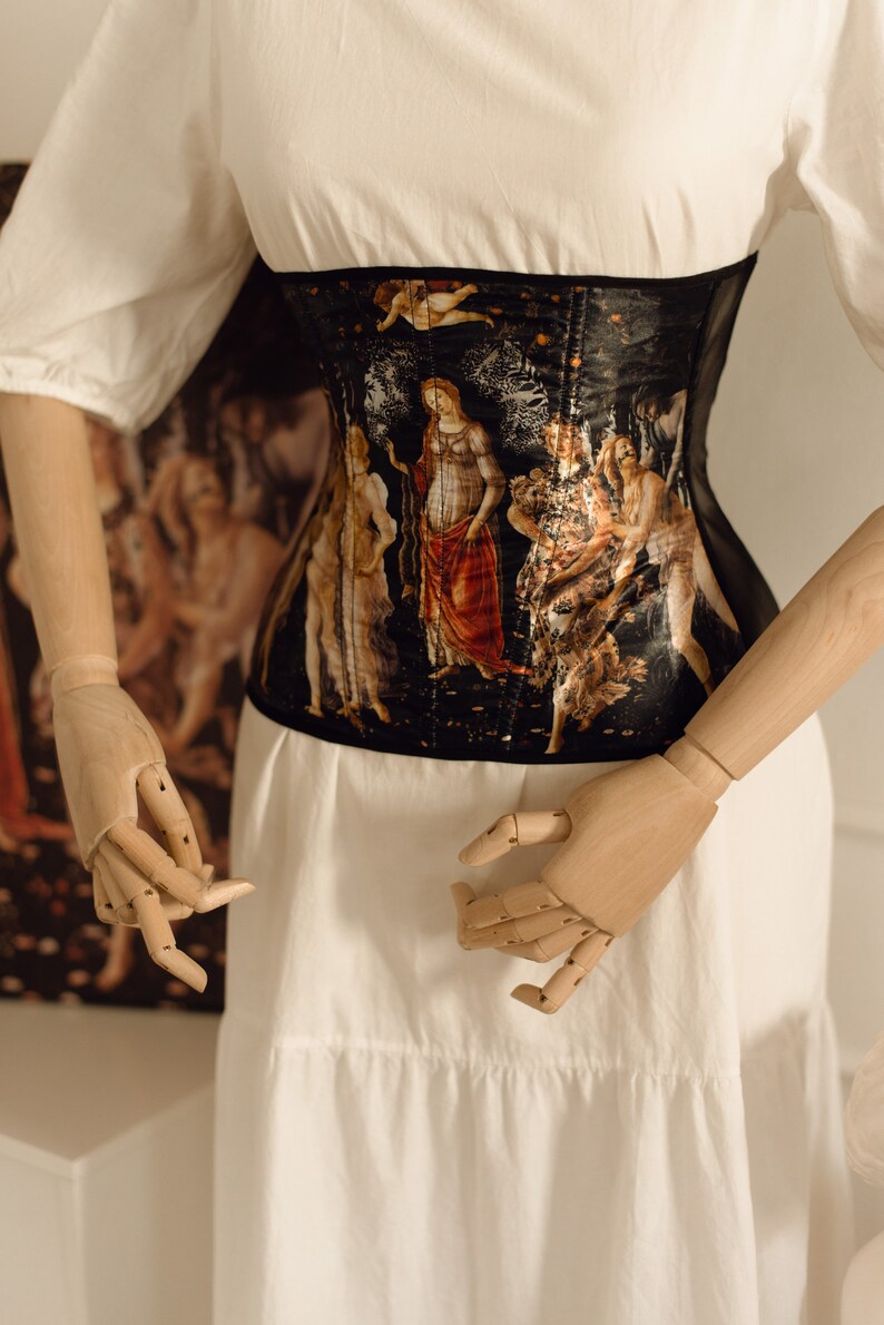 Renaissance Corset, Underbust Corset, Black Corset Belt, Underbust ...