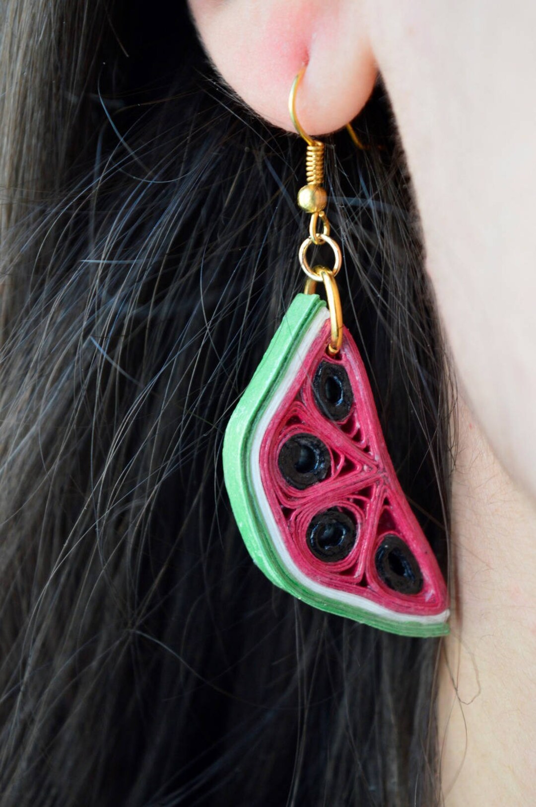 Papermelon Watermelon Earrings - Paper Filigree - Etsy