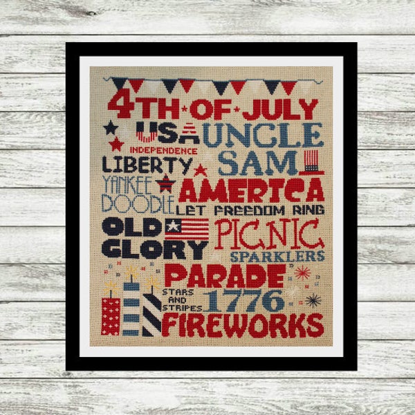 Patriotic Cross Stitch Pattern - Etsy