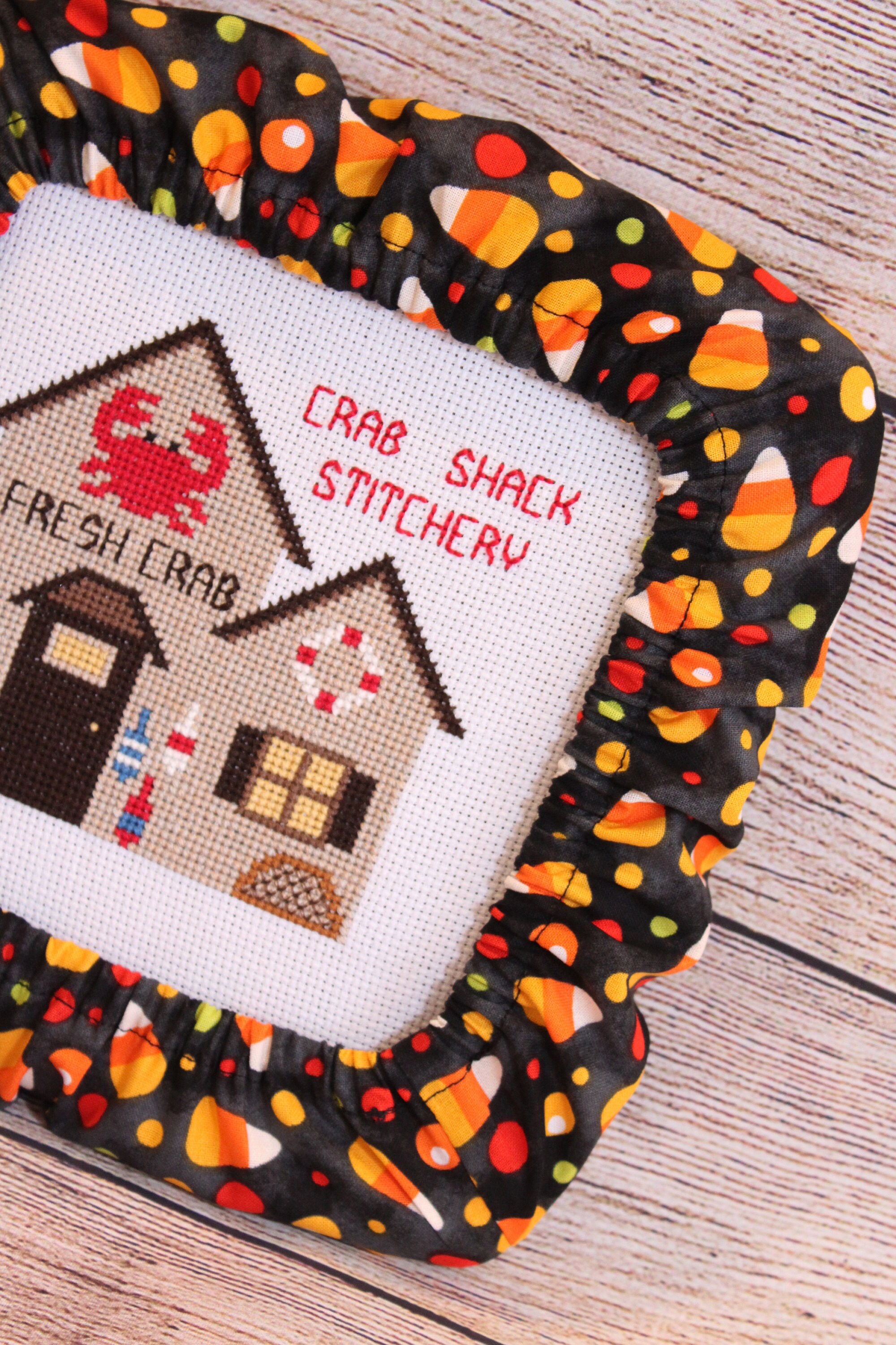Halloween Candy Corn Grime Guard Q-Snap Cover For Cross Stitch and ...