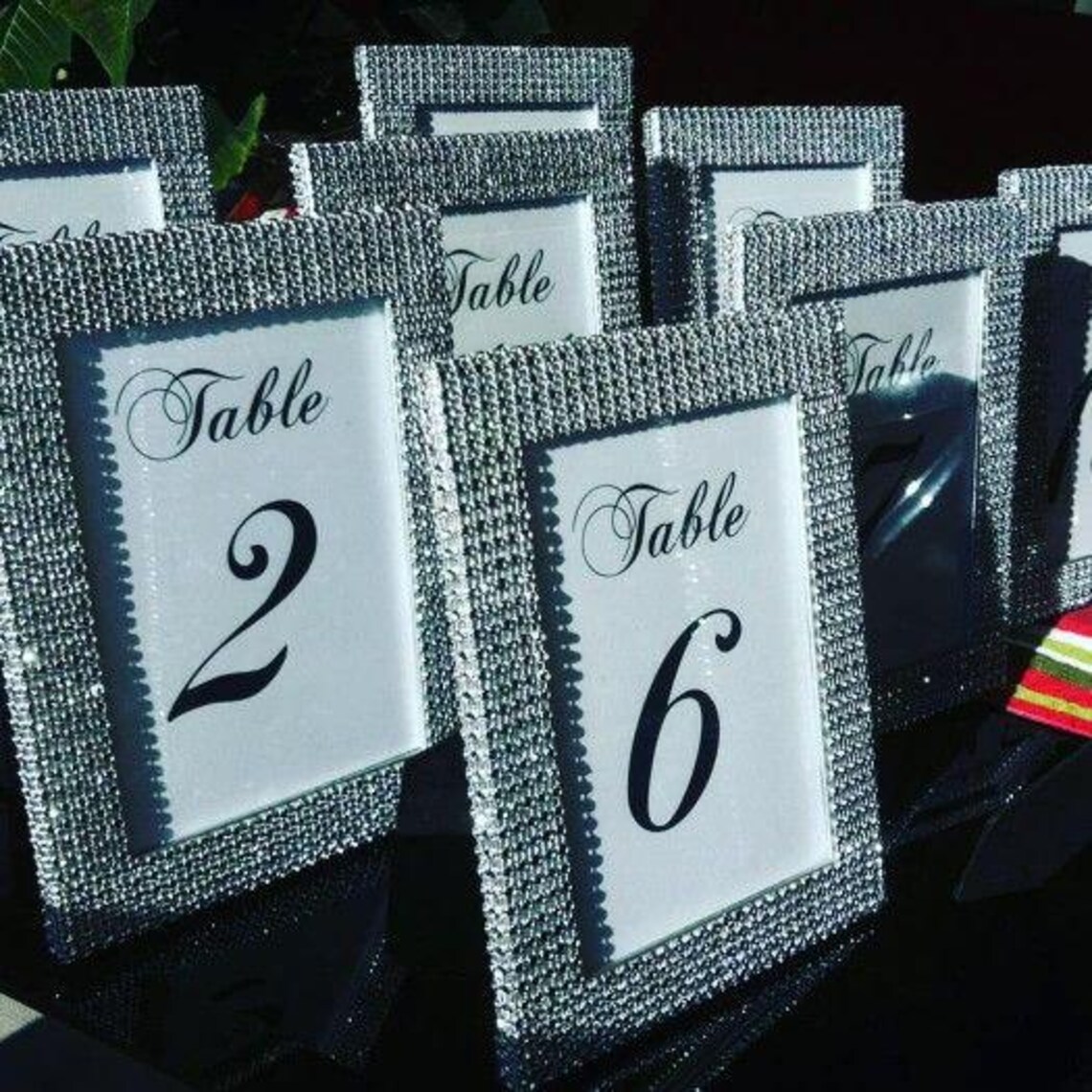 Rhinestone Table Number - Etsy