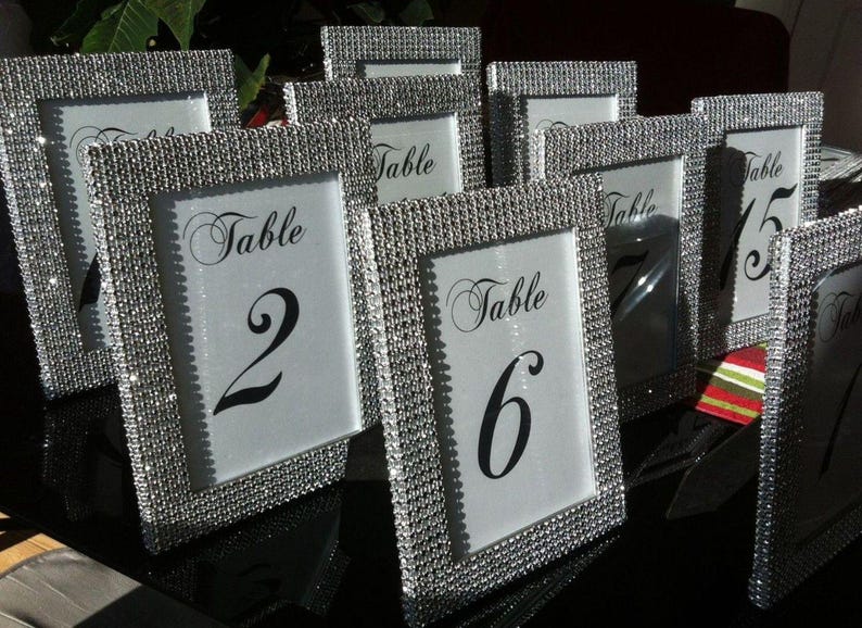 Rhinestone Table Number - Etsy
