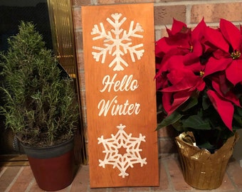 Winter welcome sign | Etsy