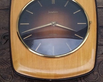Vintage Junghans Electora Kitchen Wall Clock Oval, Light Blue/yellow ...