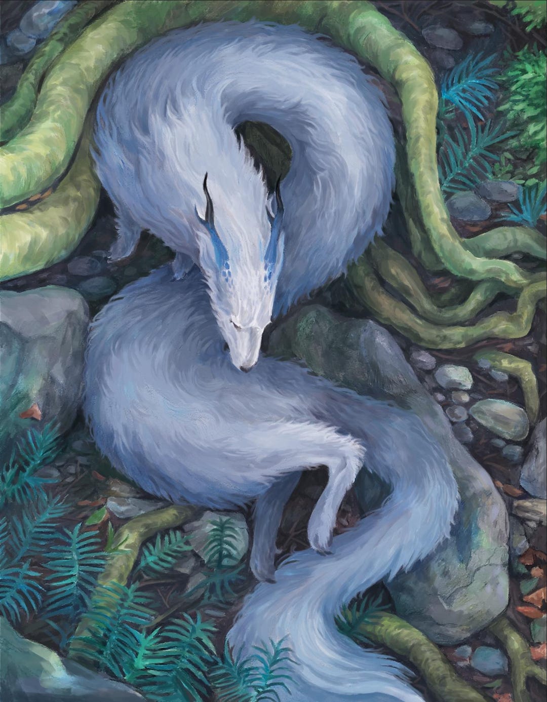 Borzoi Dragon- Forest - Etsy