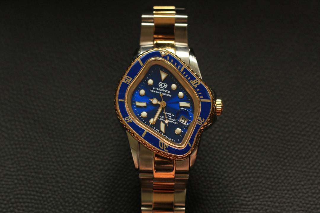 Crash Melting Watch / Automatic Watch /gold and Silver Case Royal Blue ...