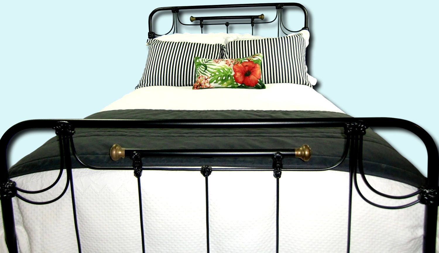 Full Antique Cast Iron Bed Frame antique wrought iron bed | Etsy