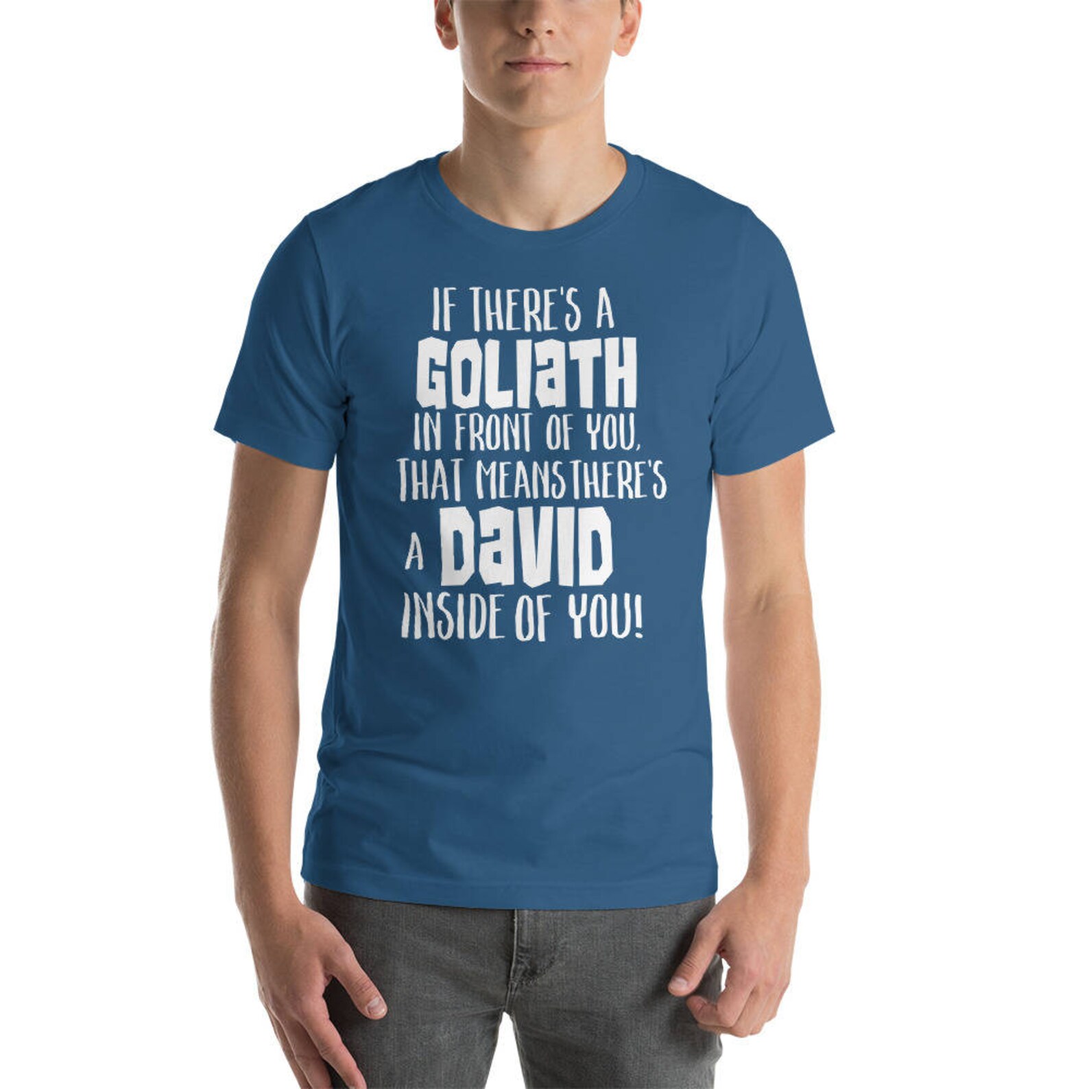 Christian Short Sleeve Tshirt David and Goliath - Etsy