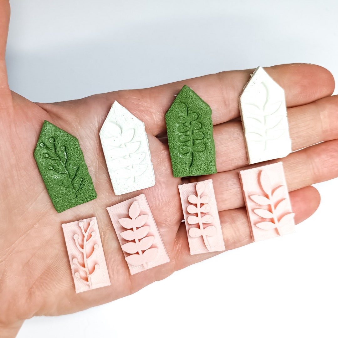 Polymer Clay Stamp Set, Botanical Stamps, Fimo Molds, Polymer Clay ...