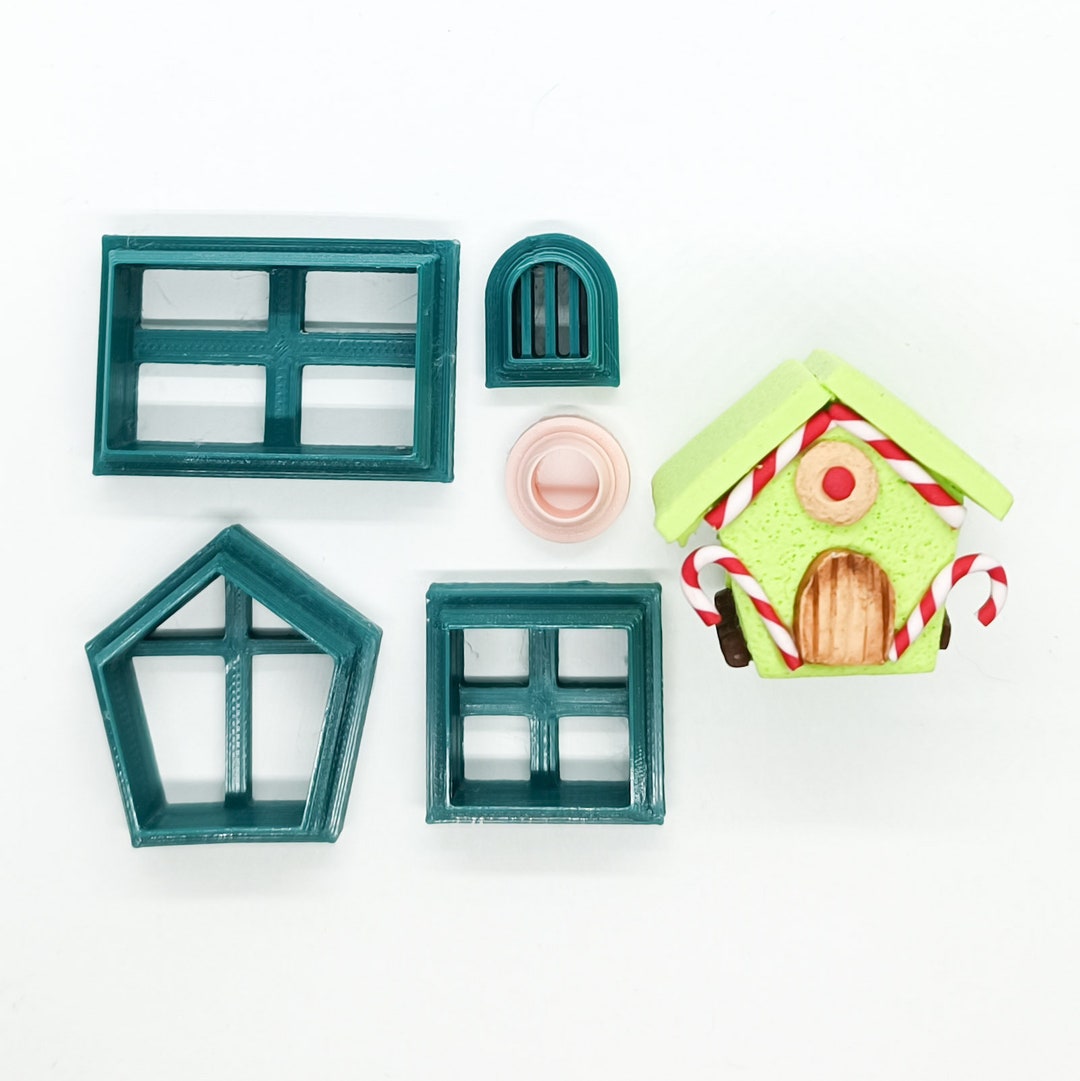 Polymer Clay Cutter Set, Gingerbread House Mold, Miniature Cutter, Fimo ...