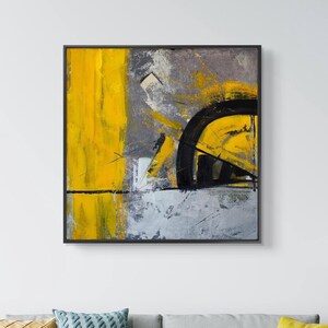 Original Yellow Abstract Painting Acrylic Painting on Canvas Extra ...