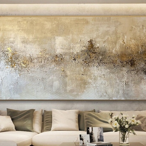 Beige Gold Painting Abstract Extra Large Textured Art Original - Etsy