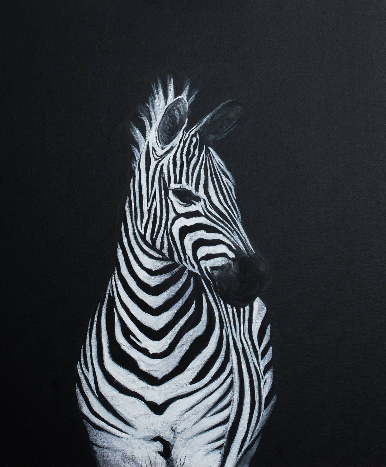 Zebra Original Painting on Canvas Wild Animal Painting Acrylic - Etsy