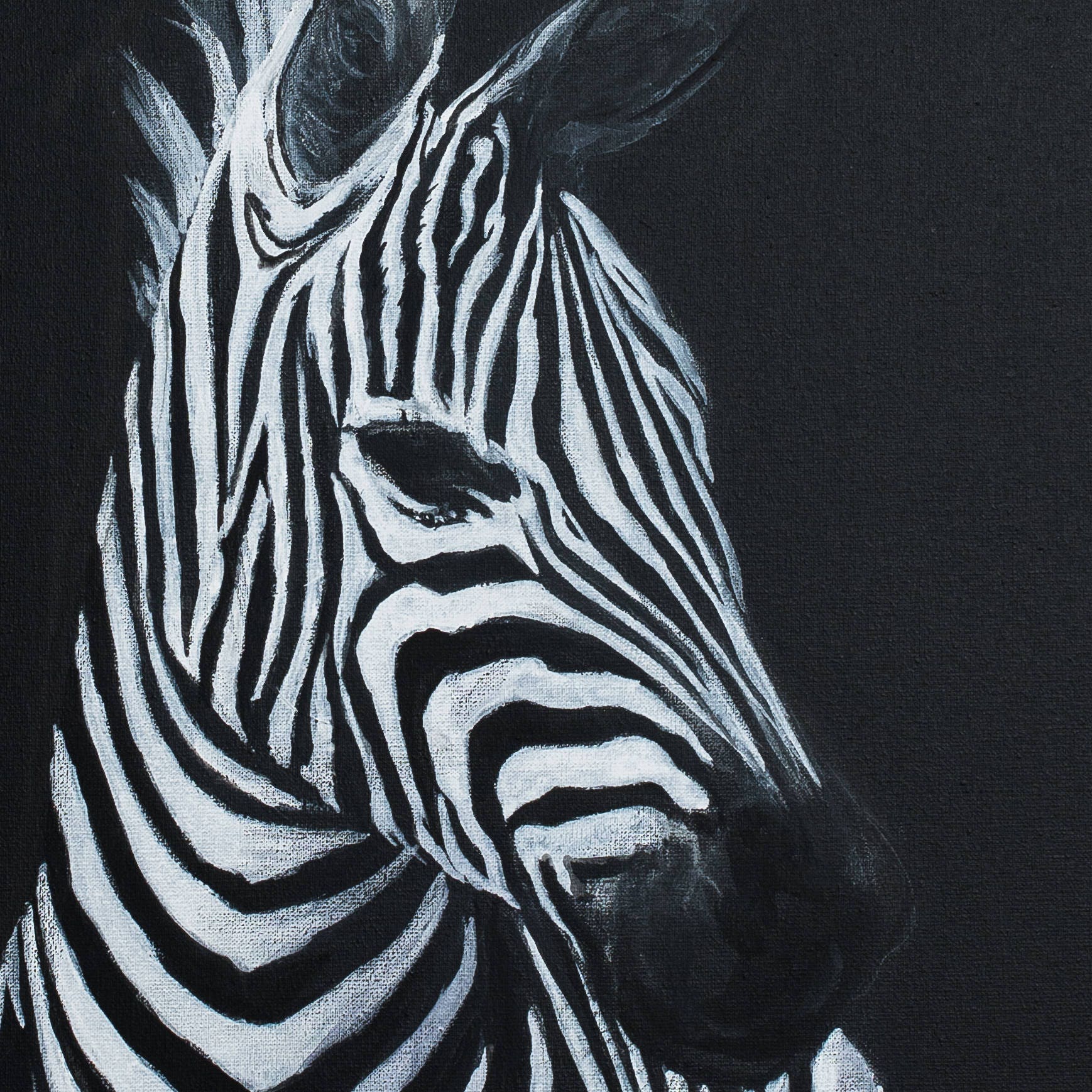 Zebra Original Painting on Canvas Wild Animal Painting Acrylic - Etsy