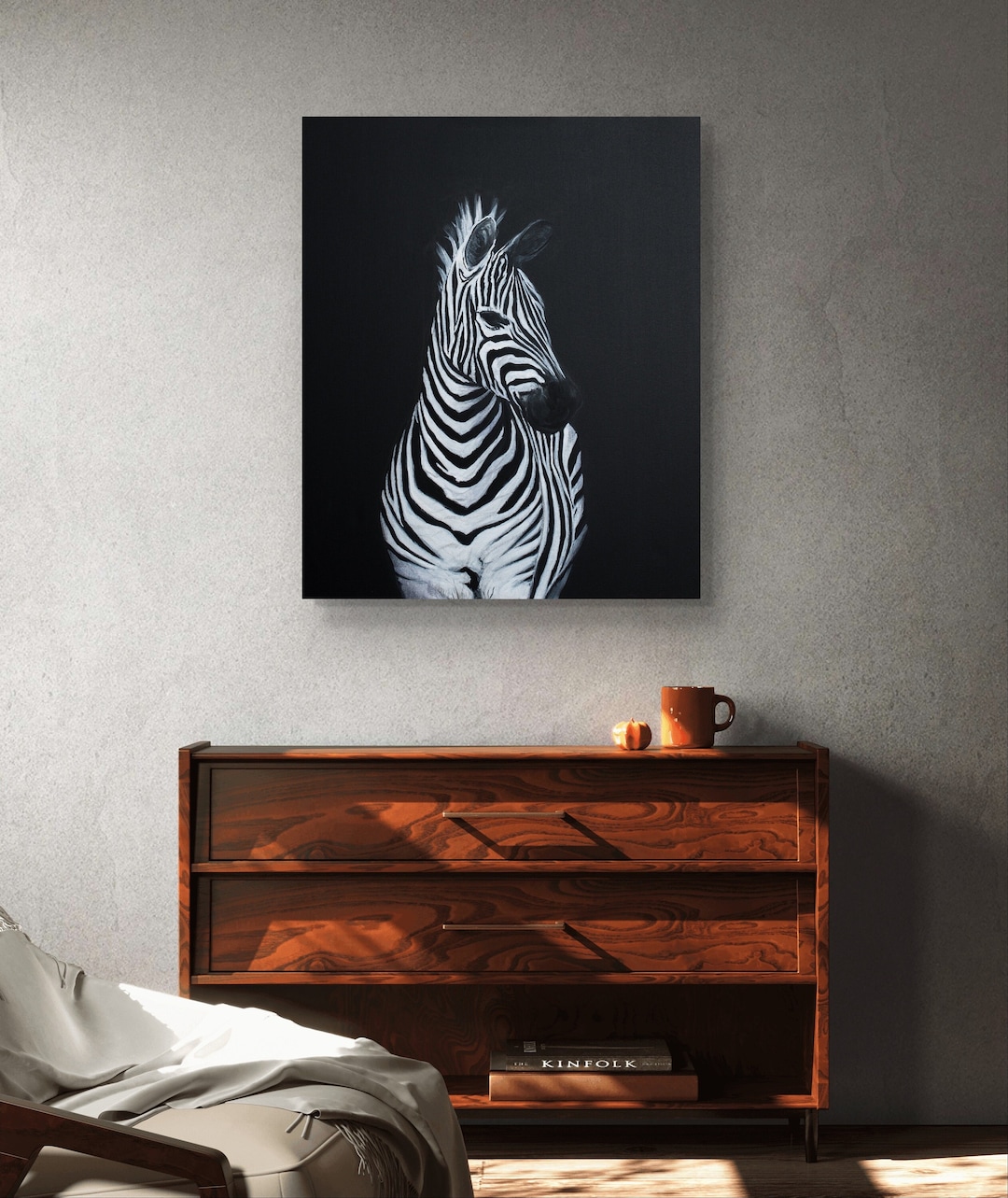 Zebra Original Painting on Canvas Wild Animal Painting Acrylic Decor on ...