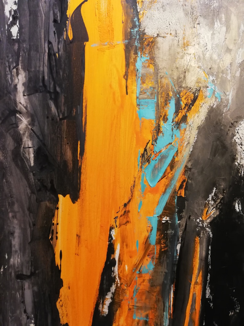 Abstract acrylic painting Original canvas Extra large Black | Etsy