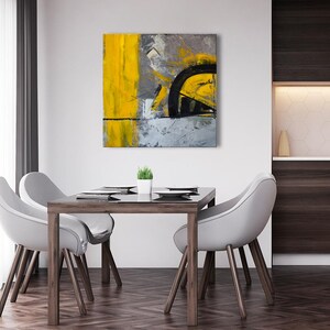 Original Yellow Abstract Painting Acrylic Painting on Canvas Extra ...