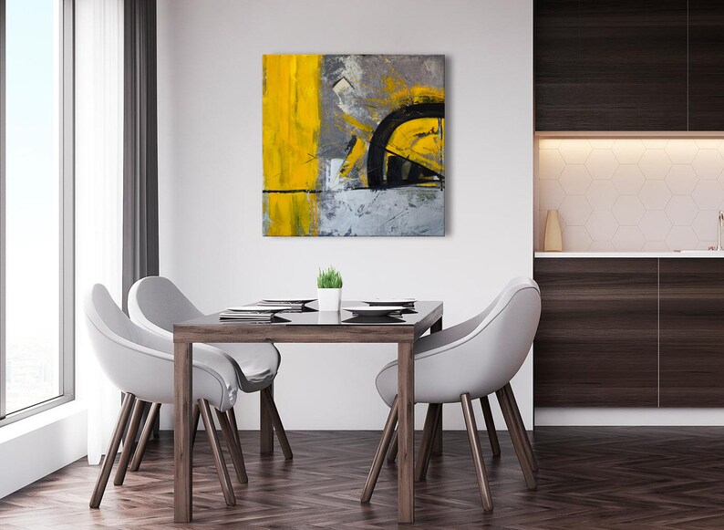 Original Yellow Abstract Painting Acrylic Painting on Canvas - Etsy
