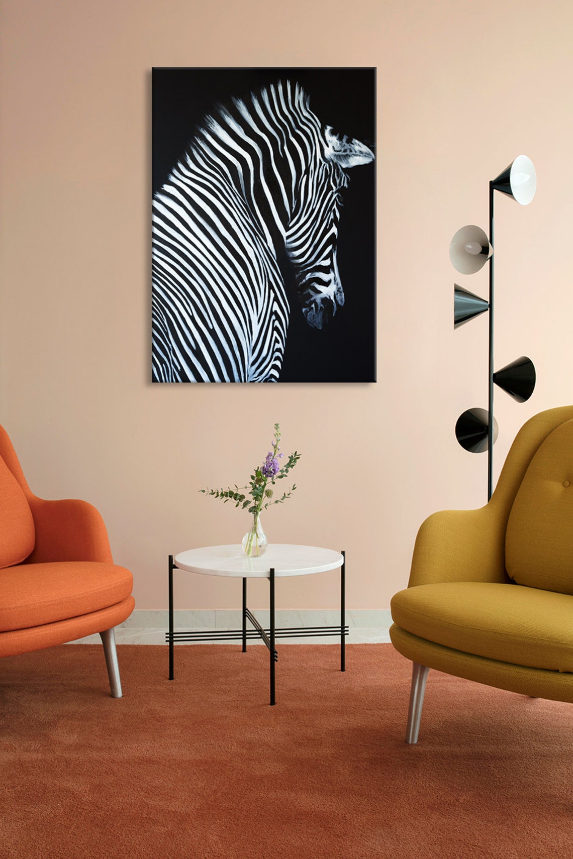 Zebra Original Painting on Canvas African Animal Art Zebra Wall Art ...