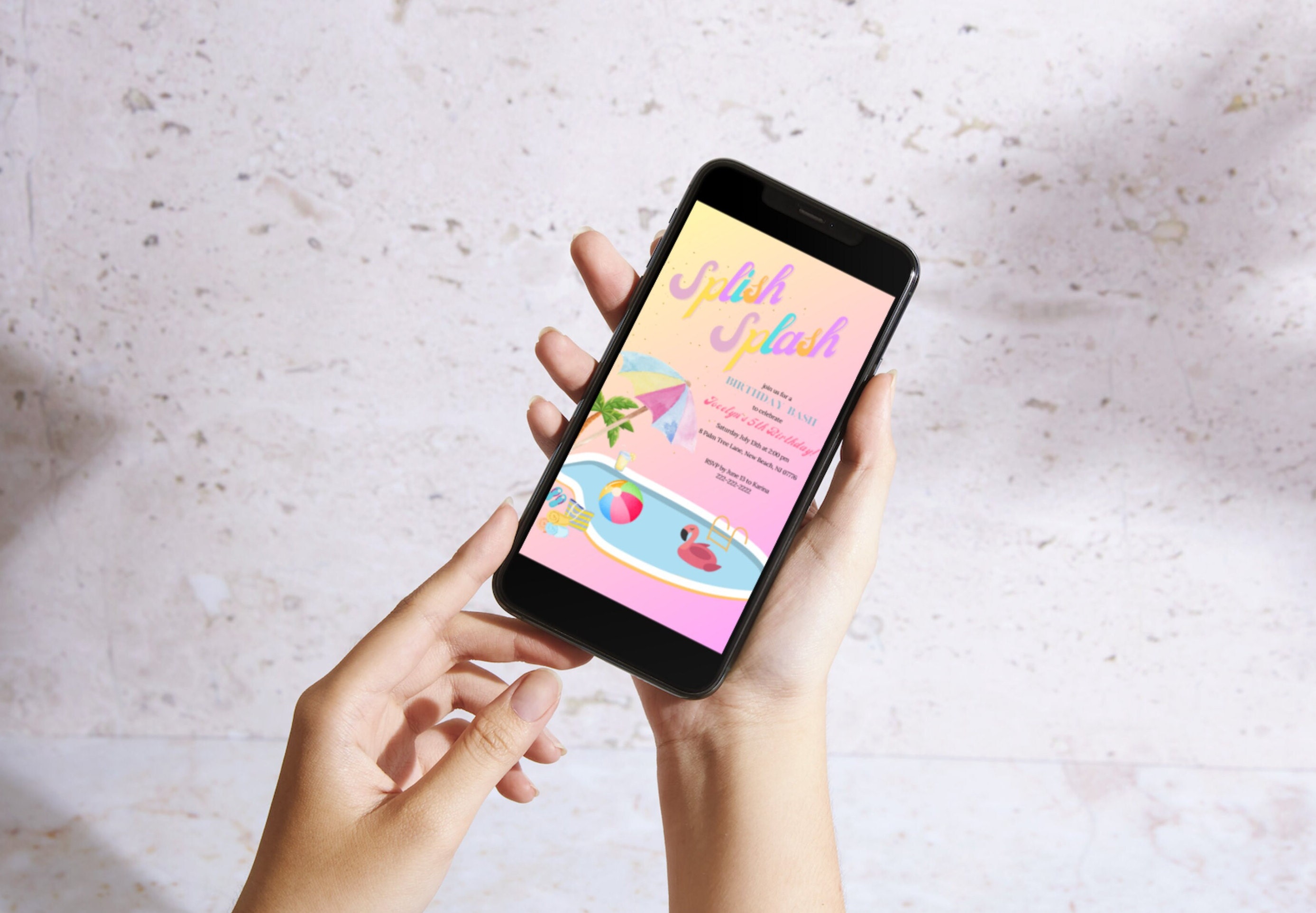 Splish Splash Birthday Invite | Digital Template Invitation | Pool ...