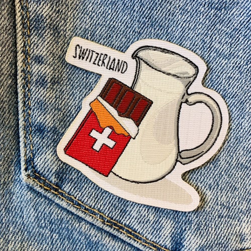 Travel Patch: Switzerland swiss Chocolate and Milk - Etsy