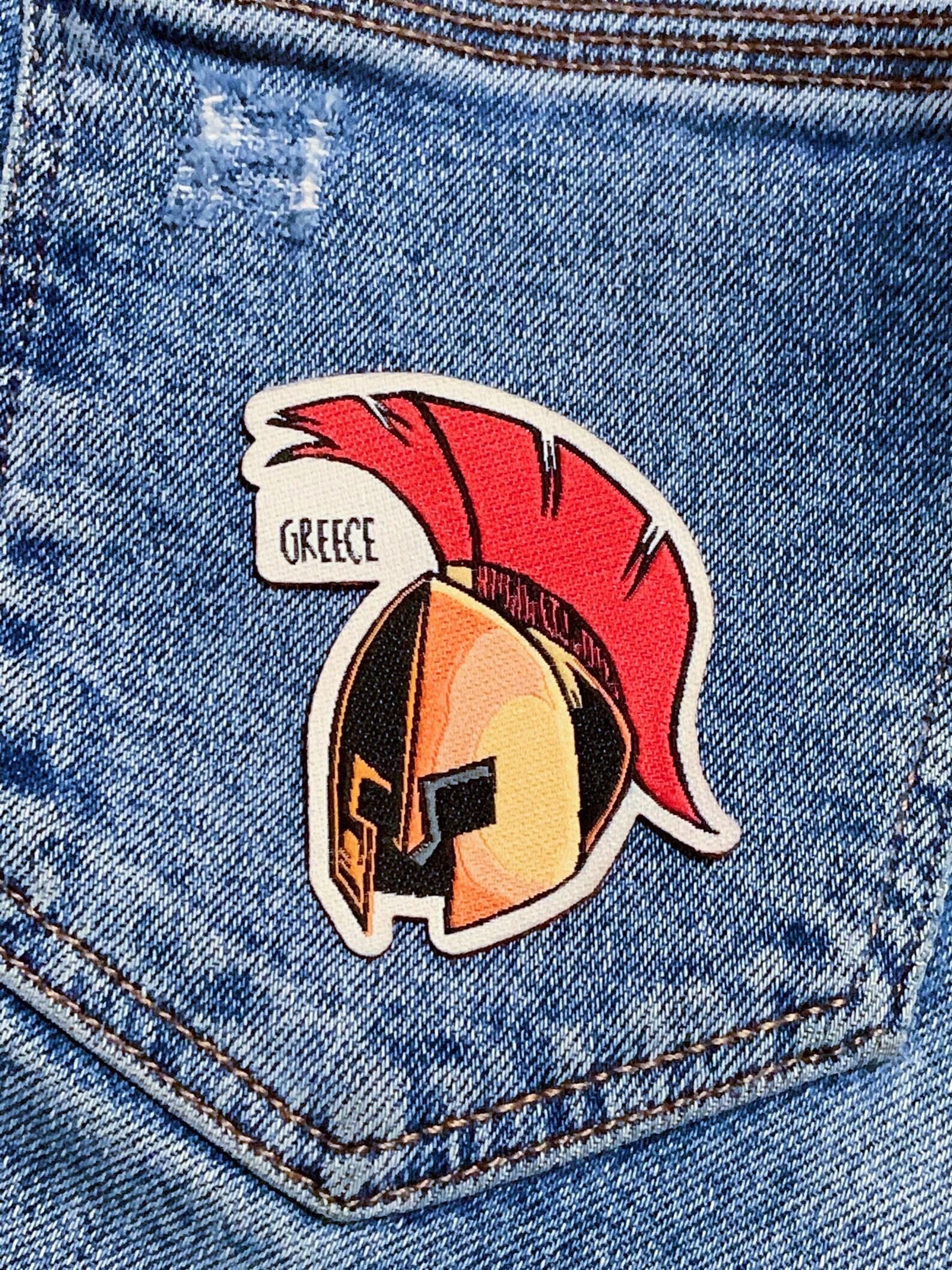 Travel Patch: Greece greek Helmet | Etsy