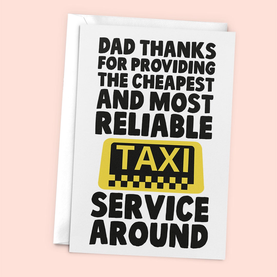 Dads Taxi Father's Day Card Funny Taxi Card for Dad Joke - Etsy