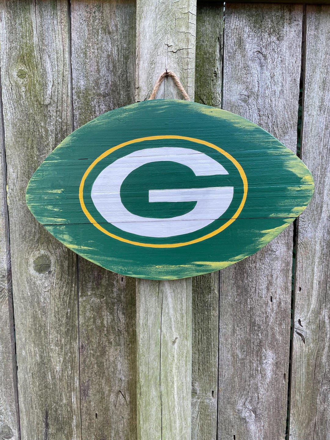 Green Bay Packers Pallet Wood Football Sign - Etsy