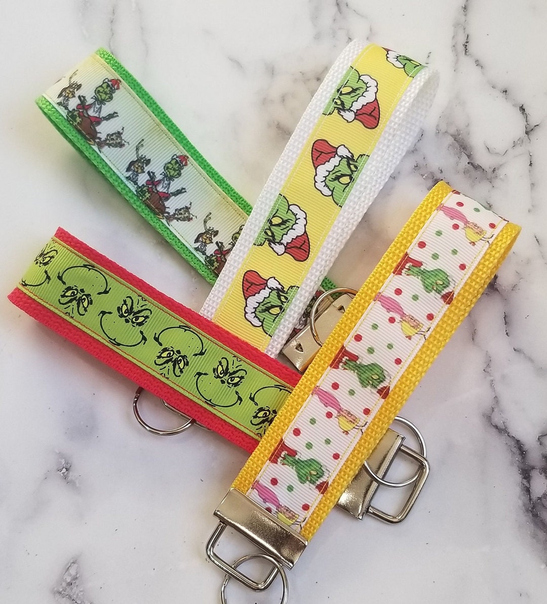 Grinch Christmas Wristlet Keychain Key Fob - Etsy