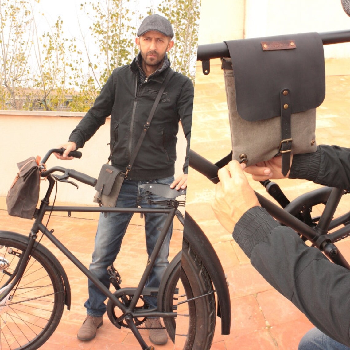 Slim Style Messenger for Cyclists Waxed Canvas Bike - Etsy