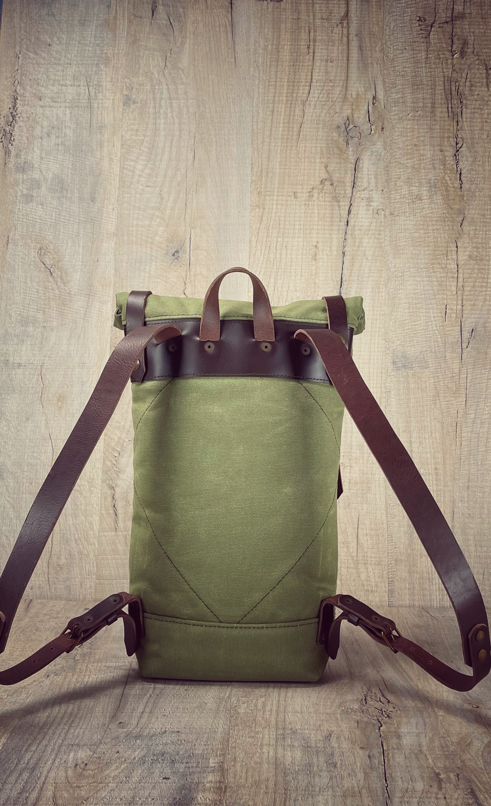 Daily Waxed Canvas Backpack Small Canvas Backpack for Work | Etsy