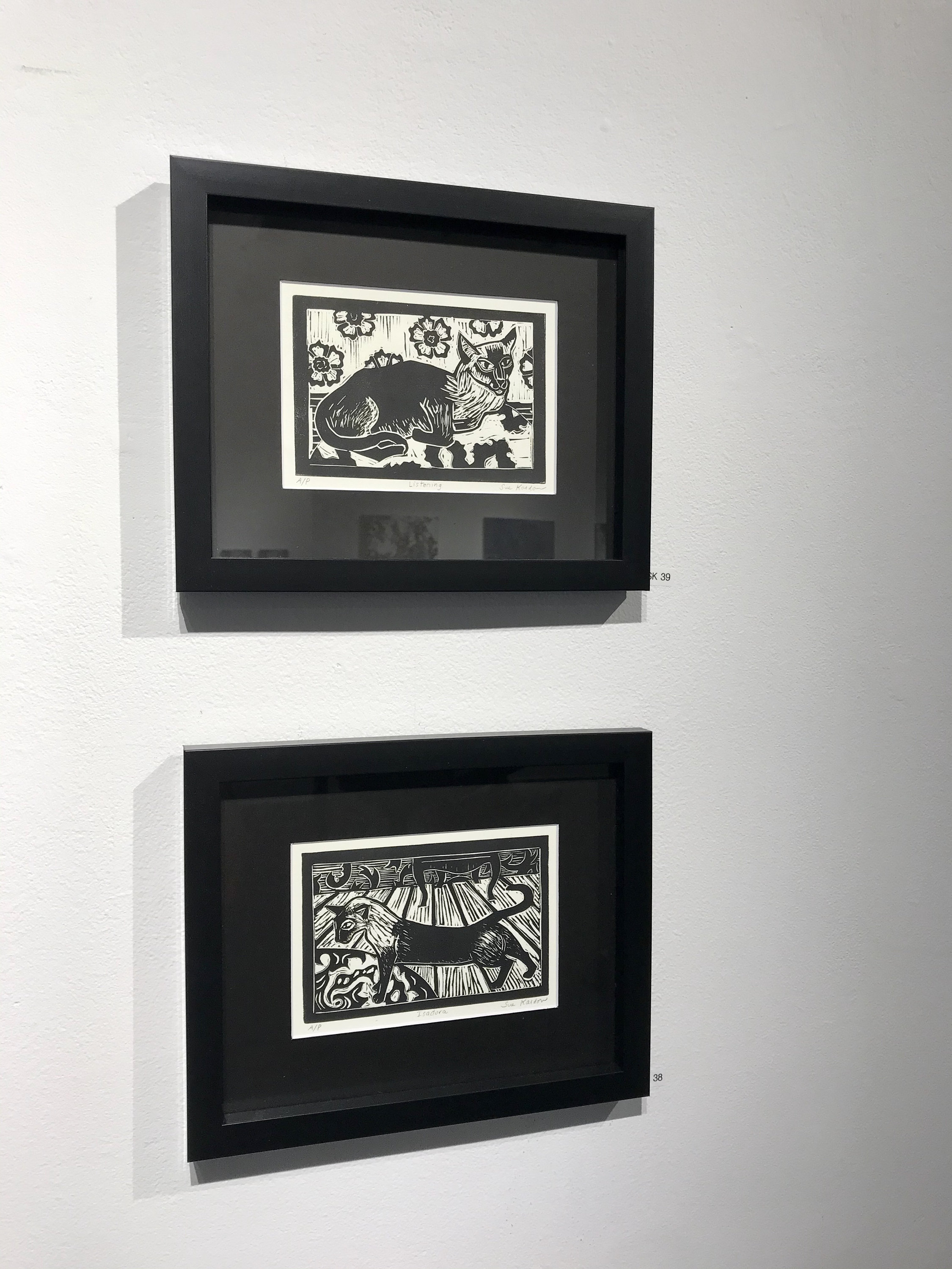 Isadora: Block Print of Interior Scene With a Sweet Siamese Cat. - Etsy