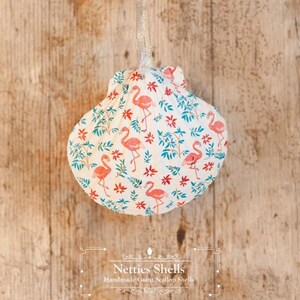 Pink Flamingo Giant Scallop Shell Decoration for Hanging - Etsy