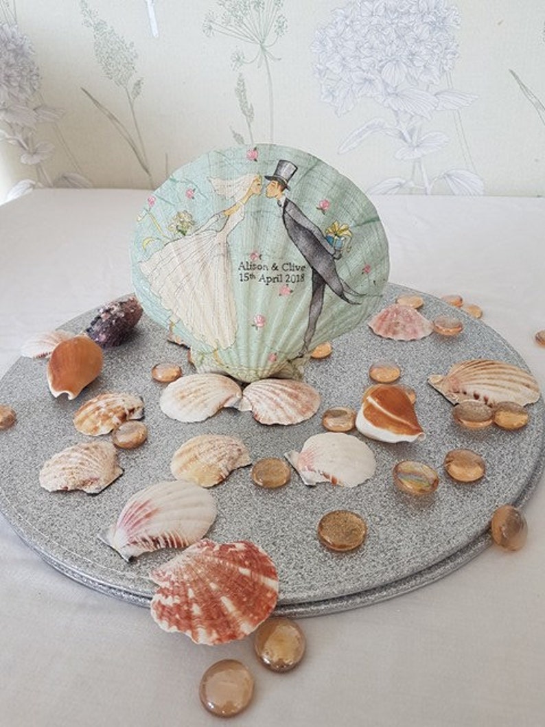 Hanging Silver Floral Decoration on a Giant Scallop Shell - Etsy