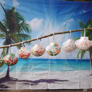 Pink Flamingo Giant Scallop Shell Decoration for Hanging Inside or ...